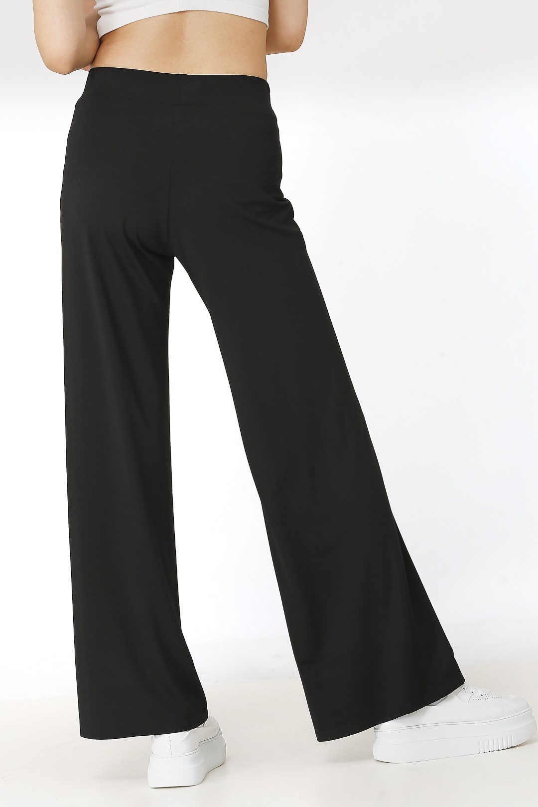 Basic Plain Jersey Pants - Black