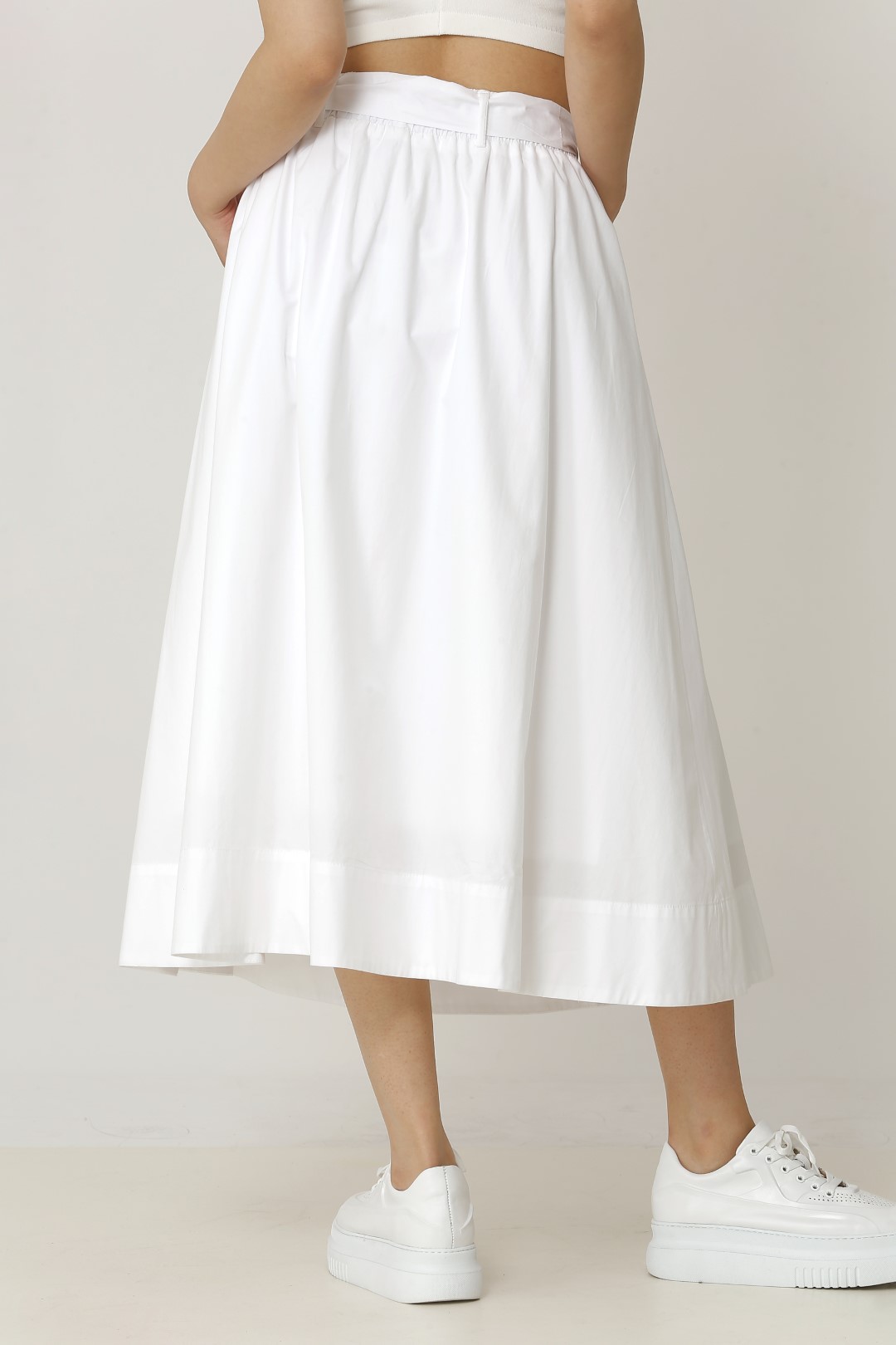 Front Button Skirt - White