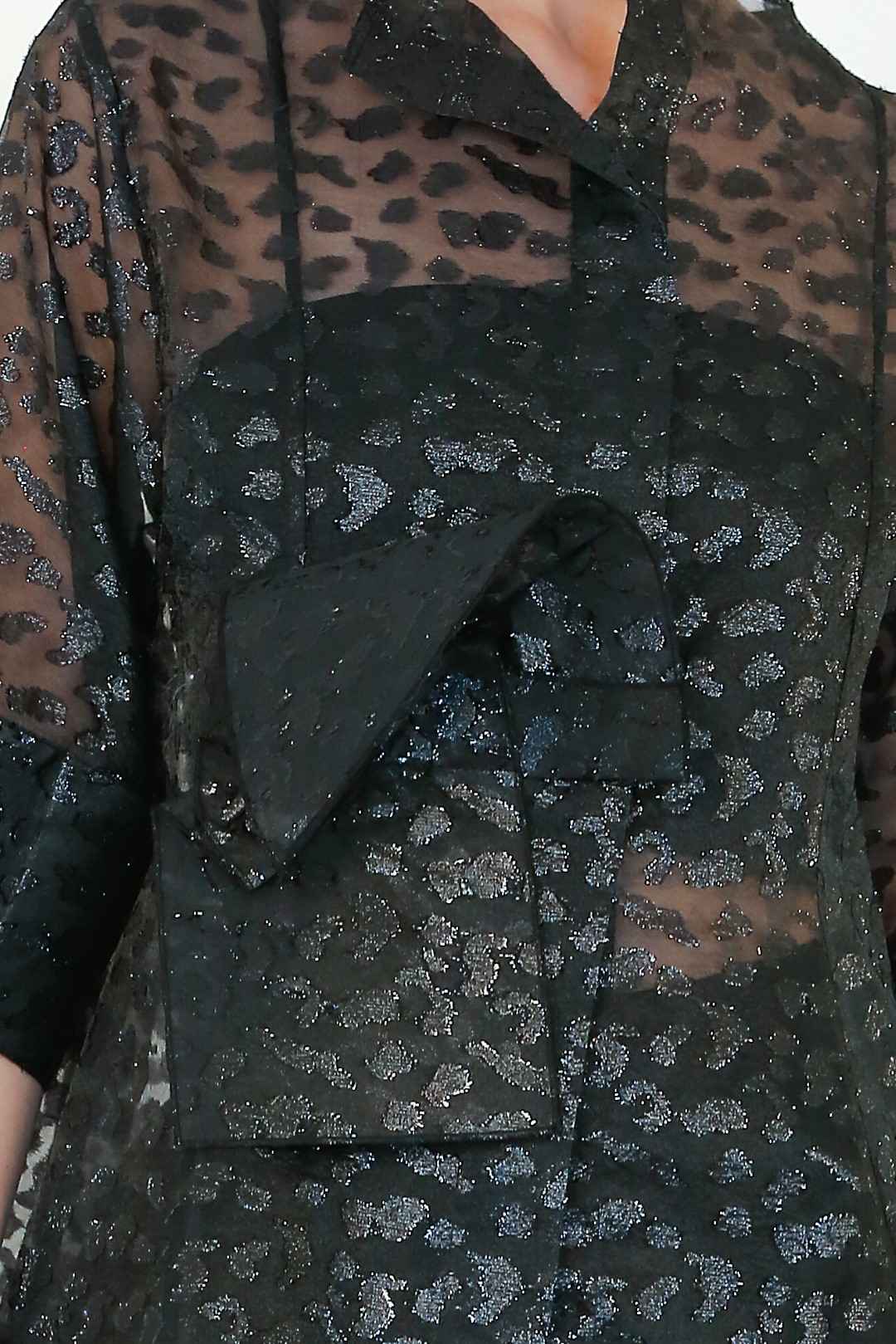 Leopard Tulle Jacket - Black