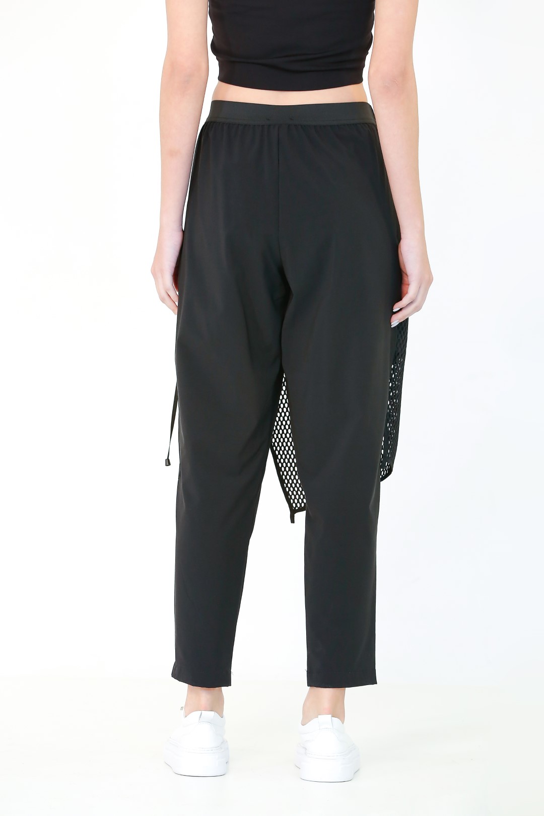 Mesh-Skirted Relaxed Pants