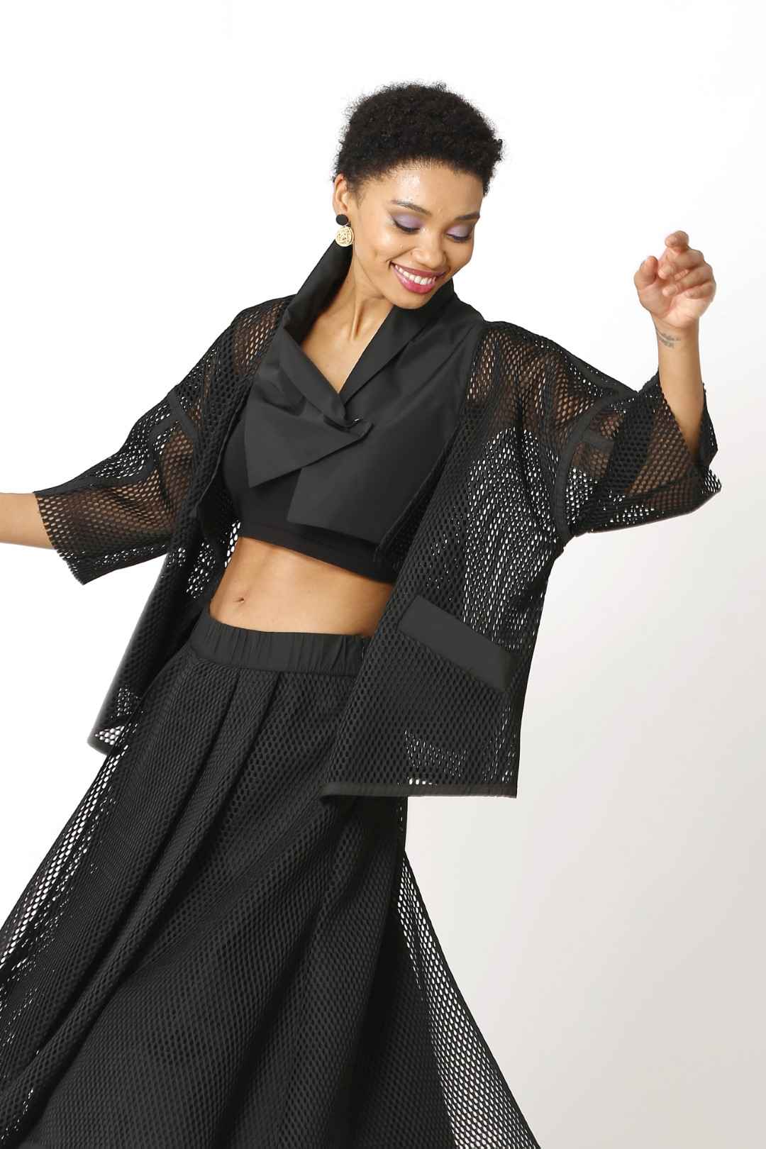 Net Taffeta Jacket - Black