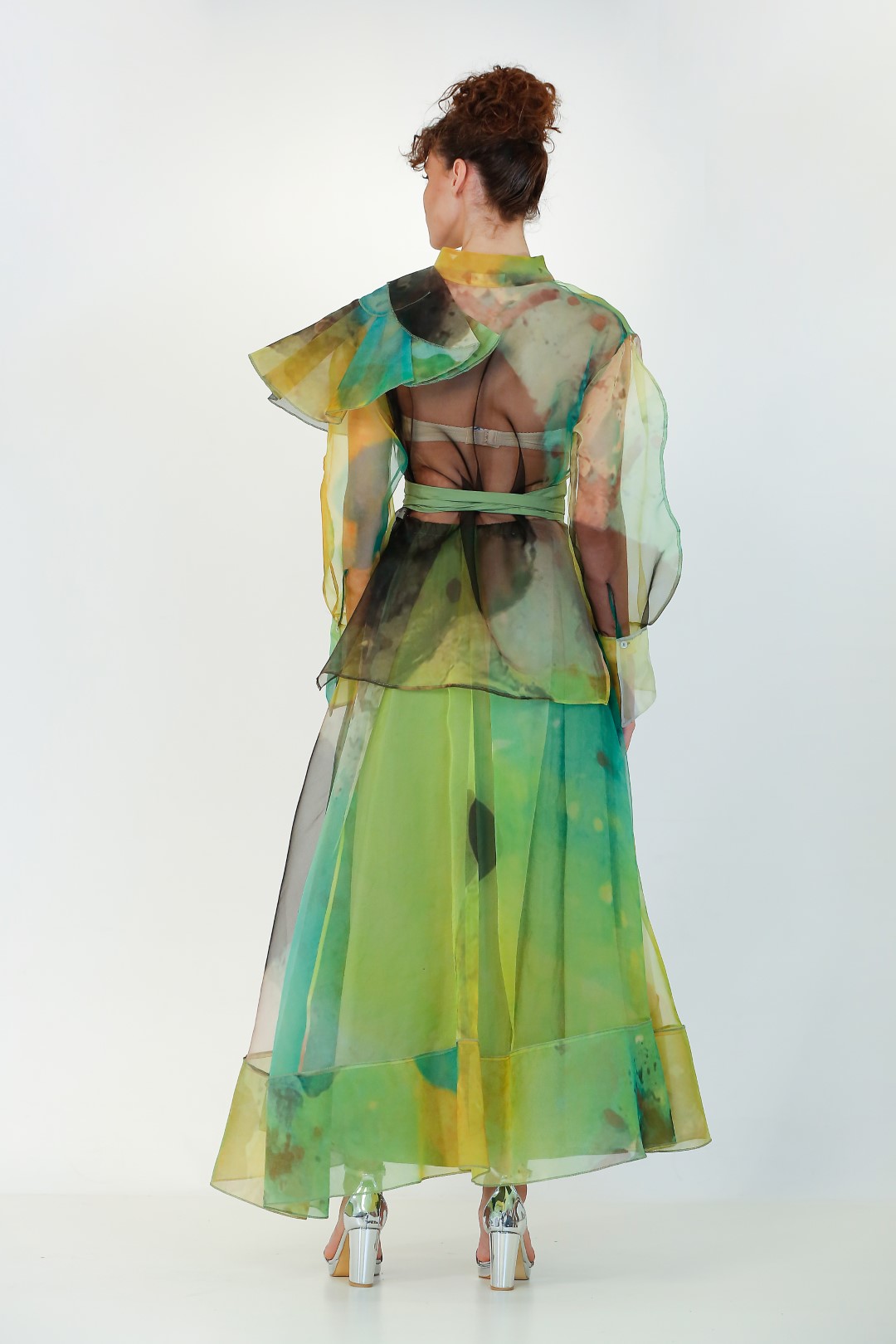 Patterned Tulle Jacket - Green