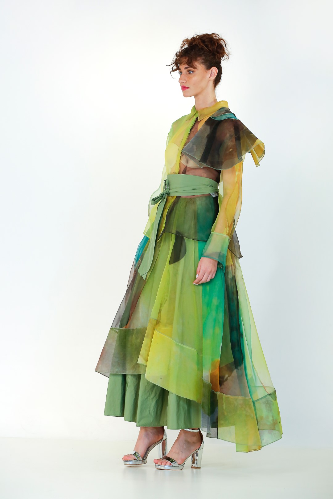 Patterned Tulle Jacket - Green