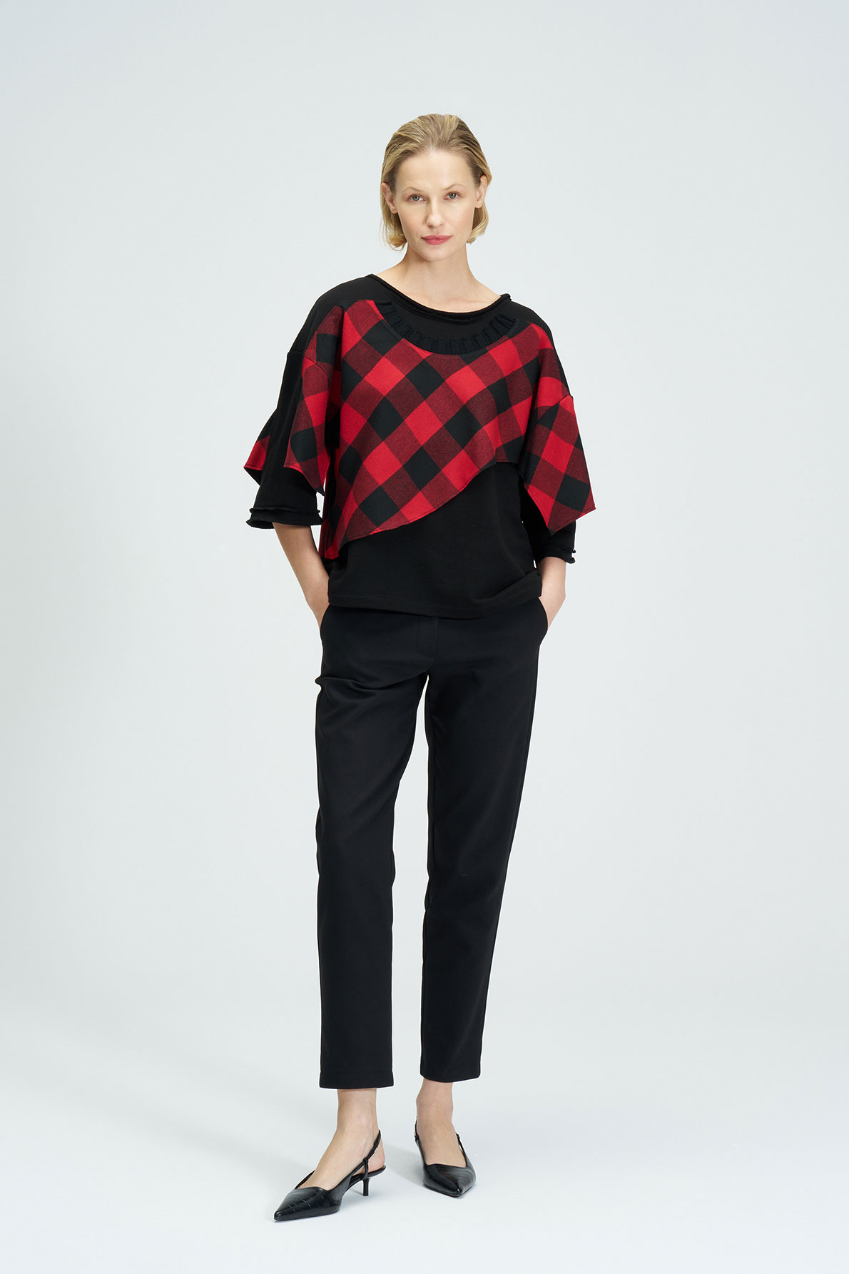Plaid Blouse - Red / Black