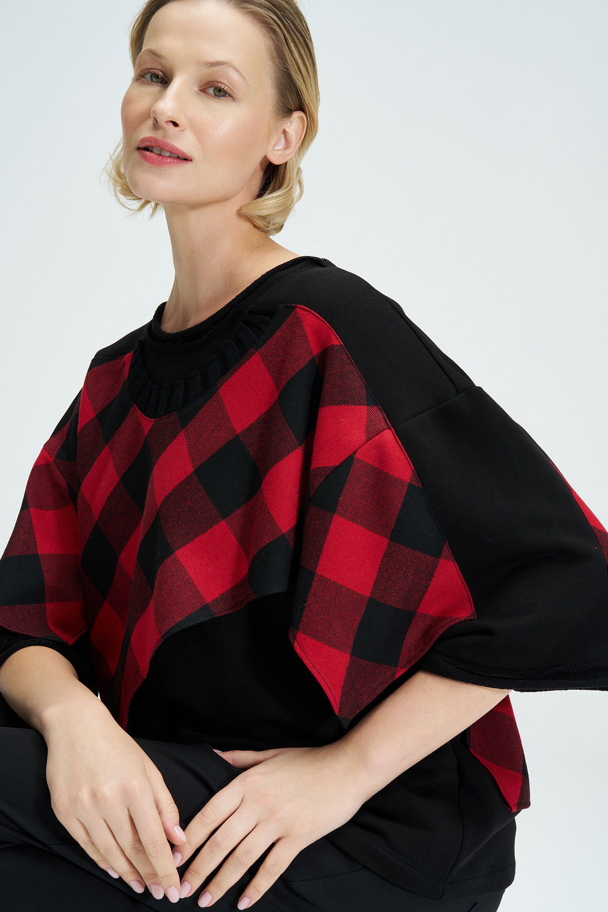 Plaid Blouse - Red / Black