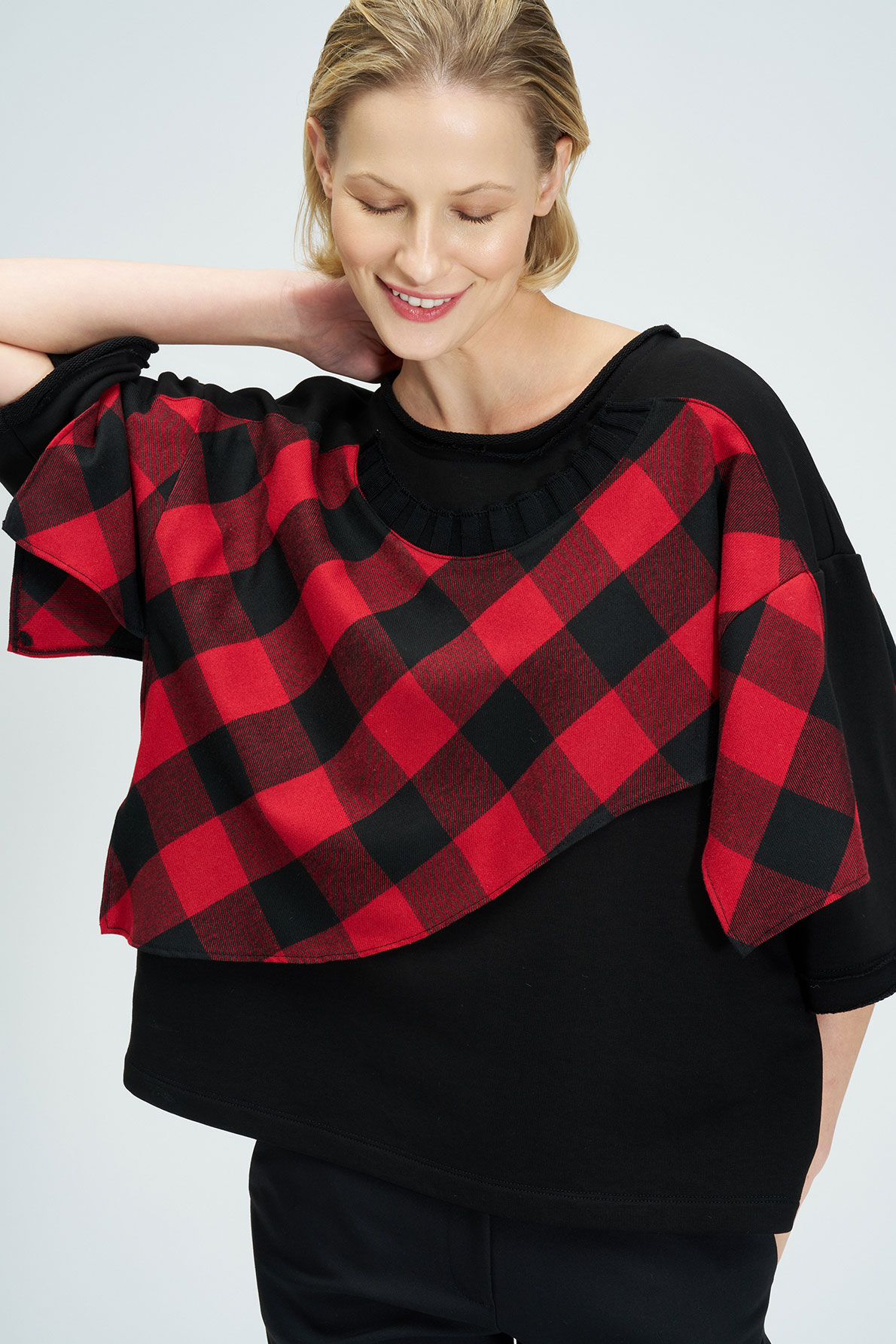 Plaid Blouse - Red / Black