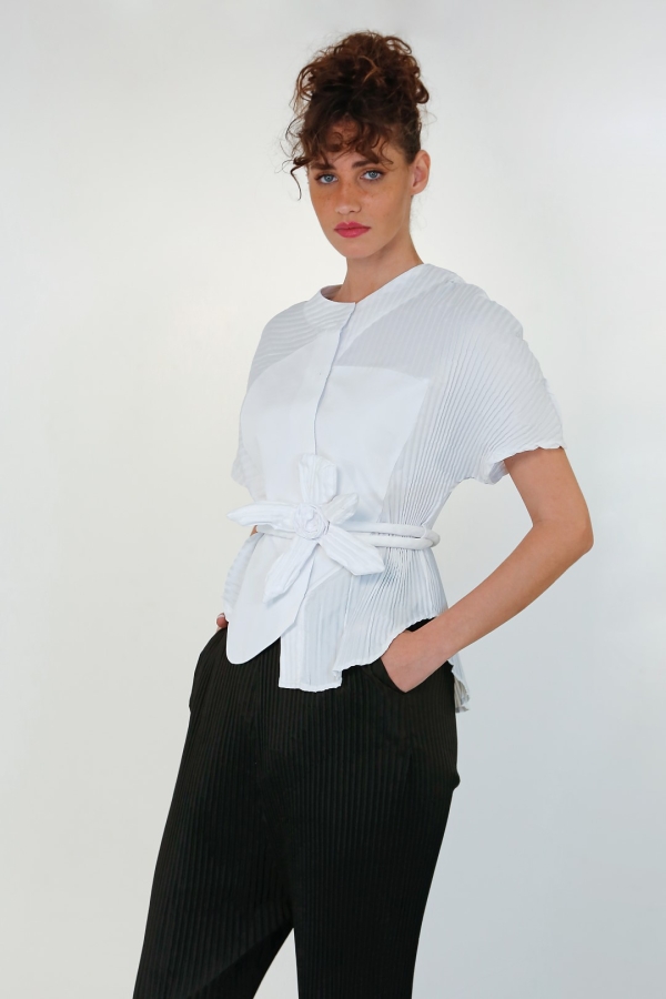 Pleated Shirt - White