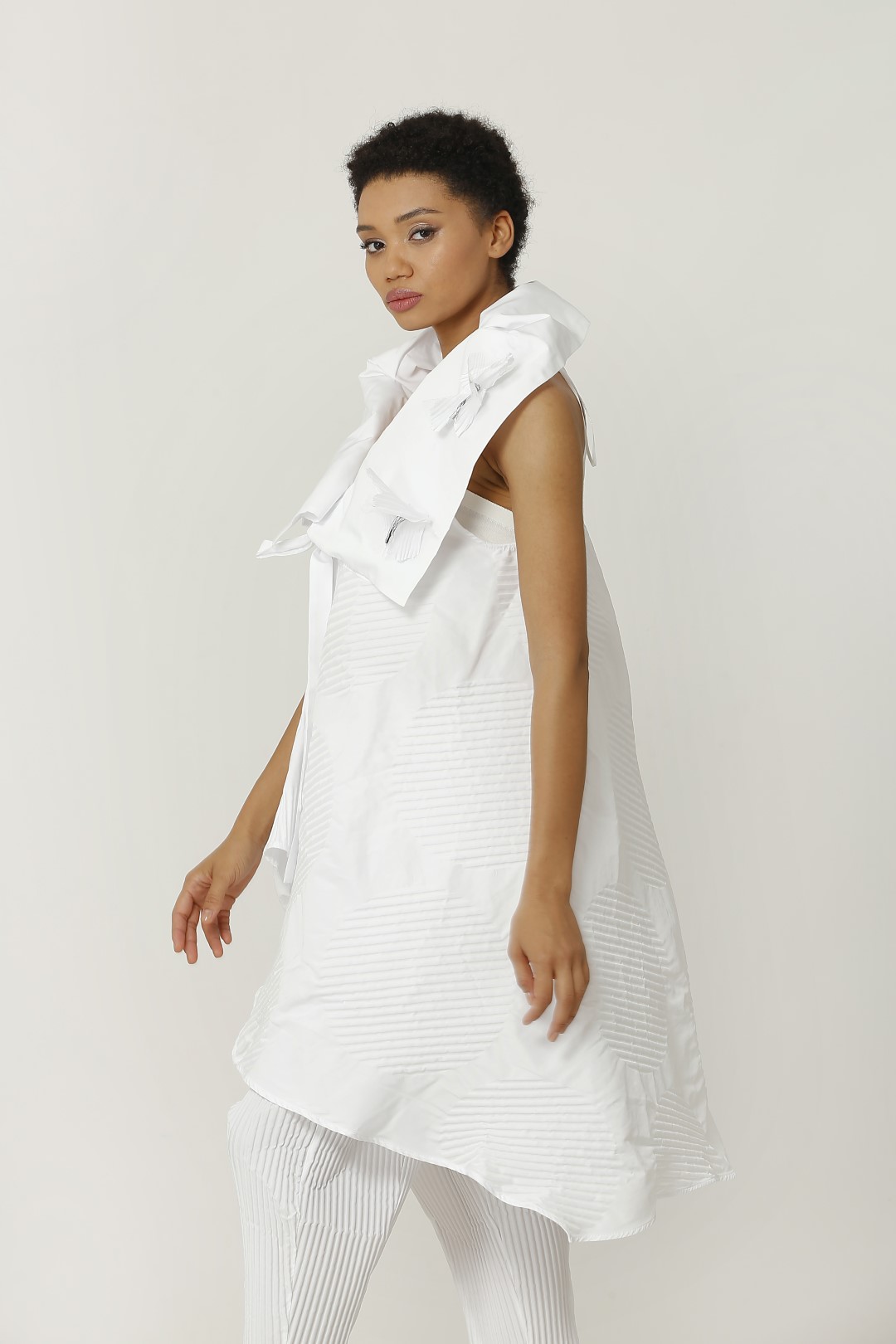 Pleated Vest - White