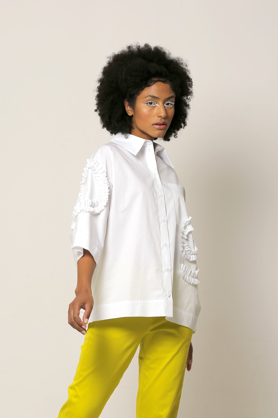 Ruffle Shirt - White
