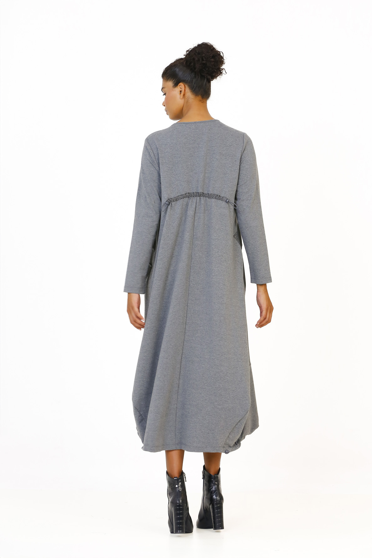 Tafta Cepli Elbise - Antrasit BIZE